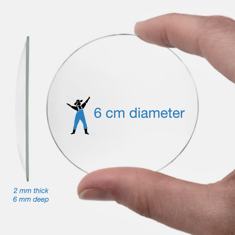 6 cm Watch Glass Covers, Boxed S/12